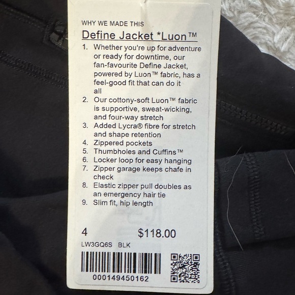lululemon athletica | Tops | New Lululemon Black Define Jacket | Poshmark